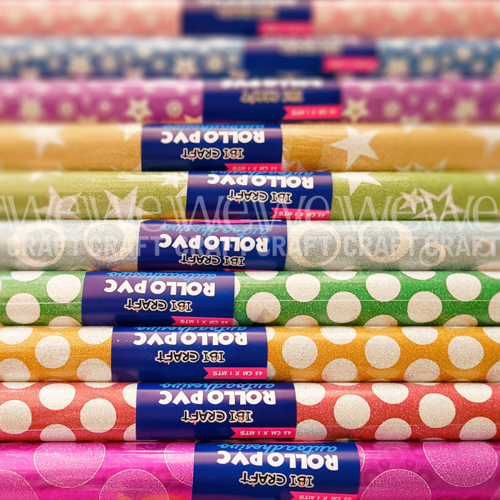 PVC Autoadhesivo 45 cm x 1 Metro Color Celeste Con Circulos