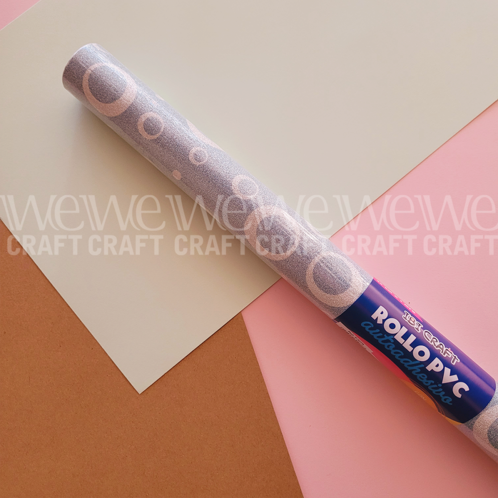 PVC Autoadhesivo 45 cm x 1 Metro Color Celeste Con Circulos